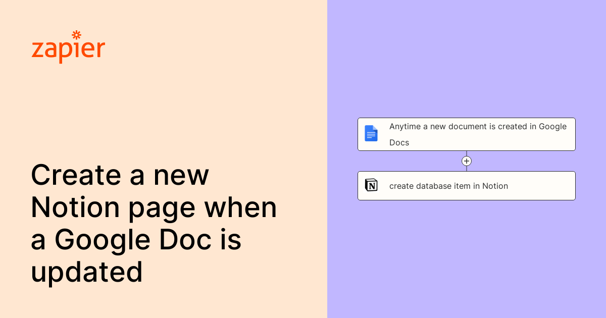 Anytime a new document is created in Google Docs, create database item in Notion. | Zapier