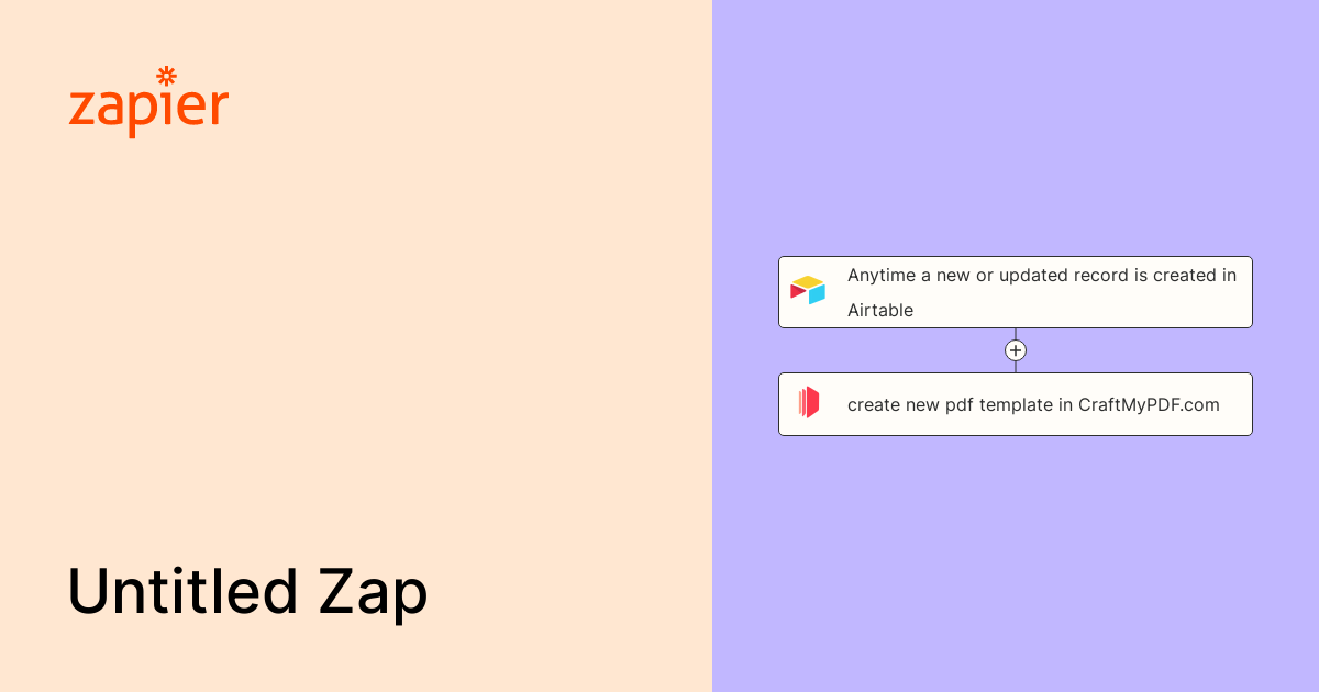 Anytime a new or updated record is created in Airtable, create new pdf template in CraftMyPDF ...