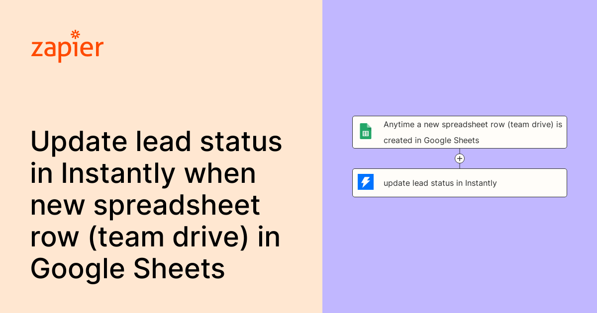 Anytime a new spreadsheet row (team drive) is created in Google Sheets, update lead status in ...