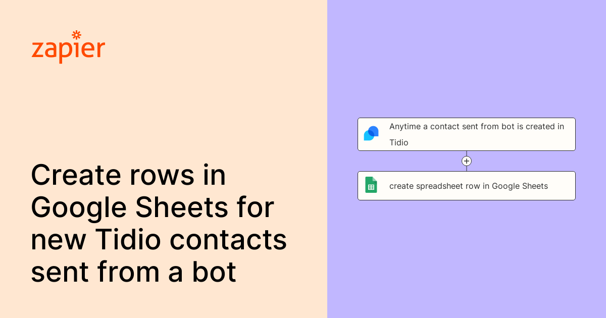 Anytime a contact sent from bot is created in Tidio, create spreadsheet row in Google Sheets ...