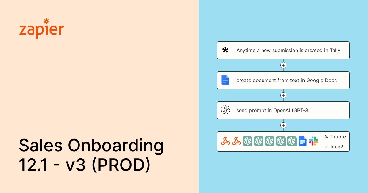 Anytime a new submission is created in Tally, create document from text in Google Docs, send ...