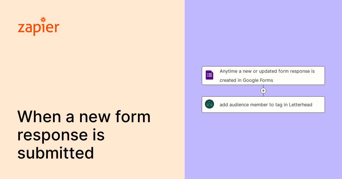 Anytime a new or updated form response is created in Google Forms, add audience member to tag in ...