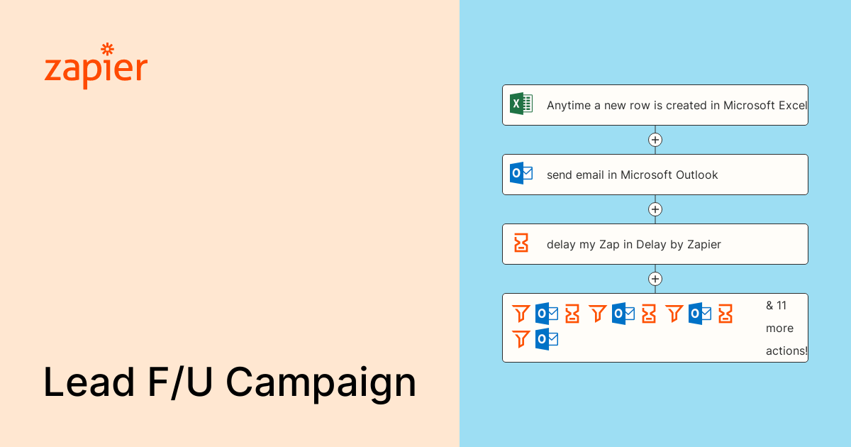 Anytime a new row is created in Microsoft Excel, send email in Microsoft Outlook, delay my Zap ...