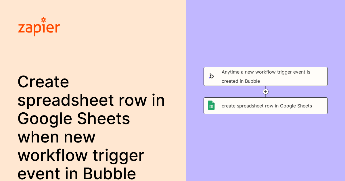 Anytime a new workflow trigger event is created in Bubble, create spreadsheet row in Google ...