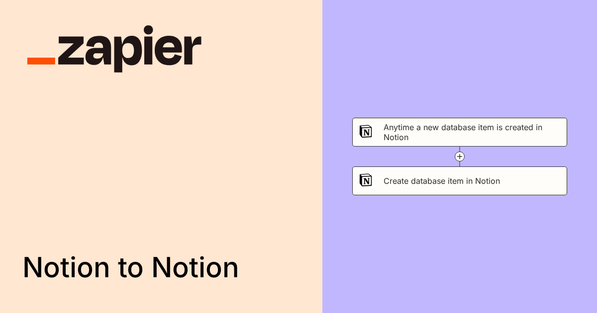 Anytime a new database item is created in Notion, create database item in Notion. | Zapier
