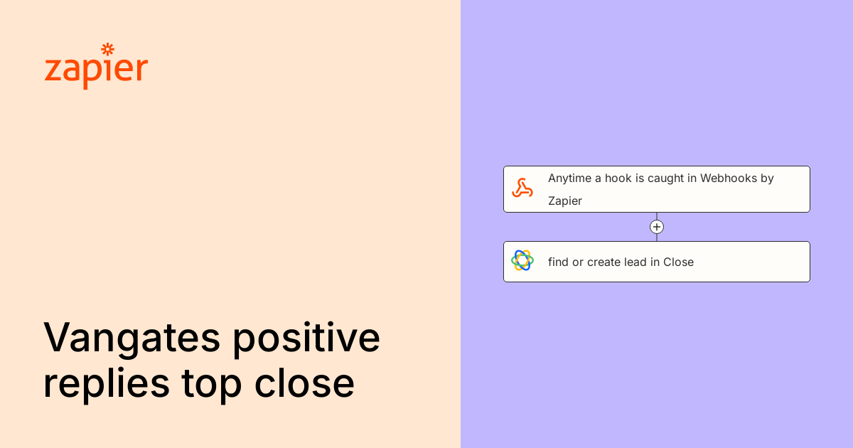 Anytime a hook is caught in Webhooks by Zapier, find or create lead in Close. | Zapier