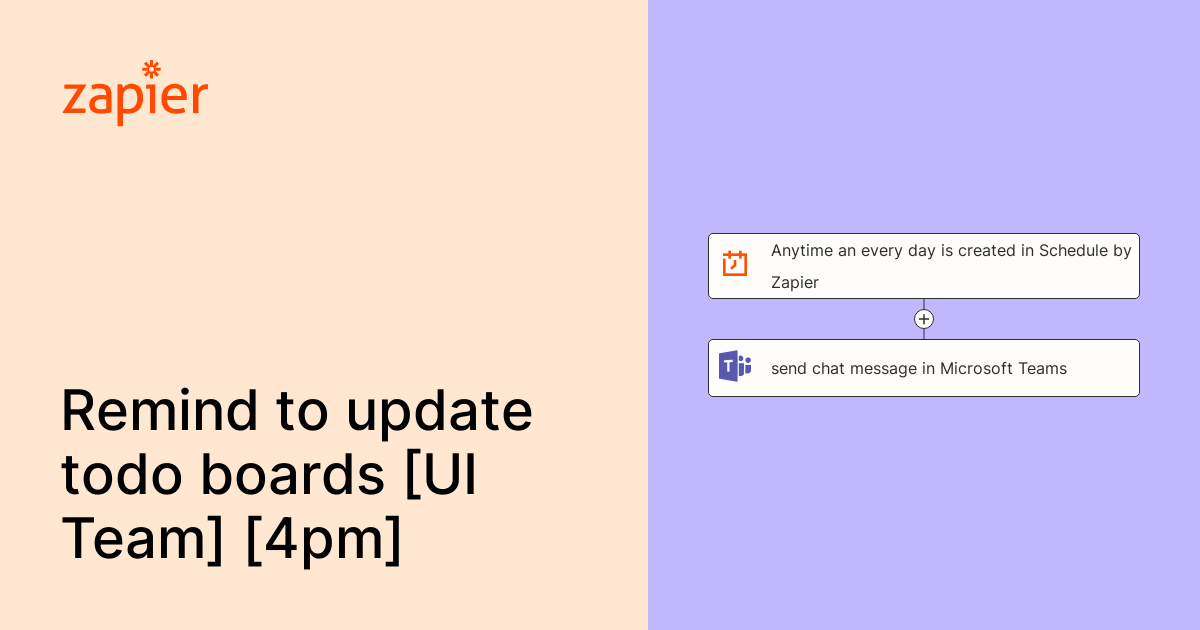 Anytime an every day is created in Schedule by Zapier, send chat message in Microsoft Teams ...