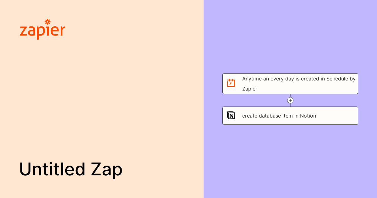Anytime an every day is created in Schedule by Zapier, create database item in Notion. | Zapier