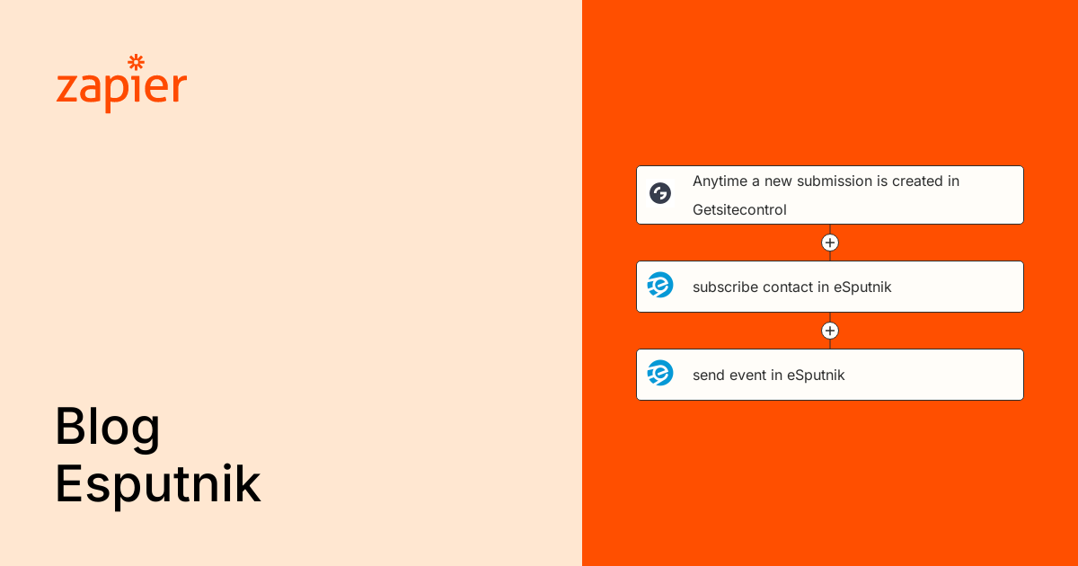 Anytime a new submission is created in Getsitecontrol, subscribe contact in eSputnik and send ...