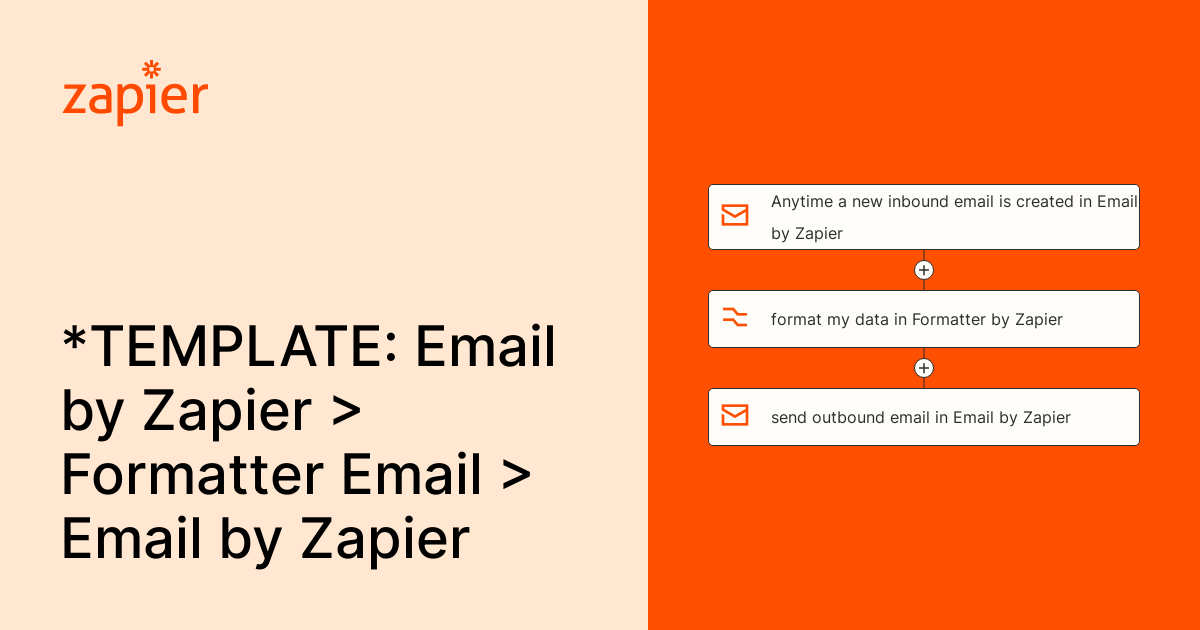 Anytime a new inbound email is created in Email by Zapier, format my data in Formatter by Zapier ...