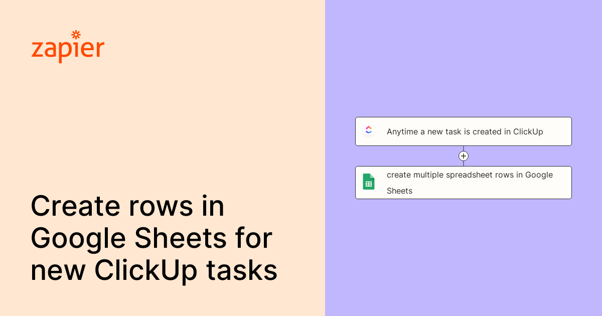 Anytime a new task is created in ClickUp, create multiple spreadsheet rows in Google Sheets ...