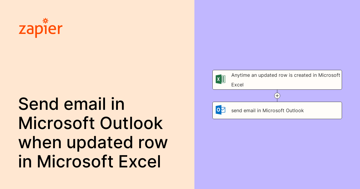Anytime an updated row is created in Microsoft Excel, send email in Microsoft Outlook. | Zapier