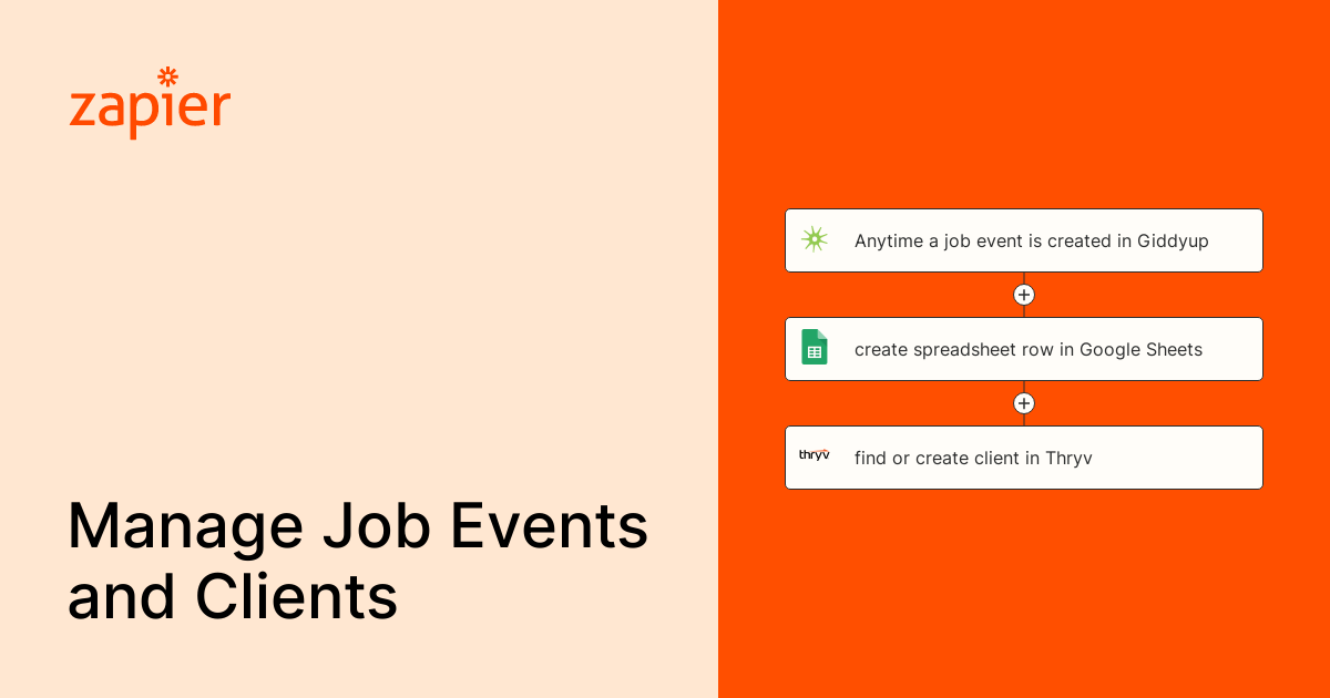 Anytime a job event is created in Giddyup, create spreadsheet row in Google Sheets and find or ...