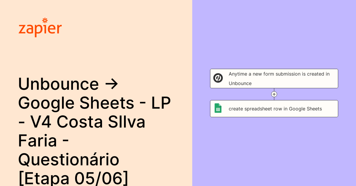 Anytime a new form submission is created in Unbounce, create spreadsheet row in Google Sheets ...