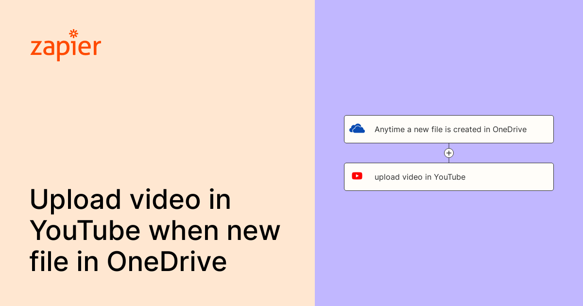Anytime a new file is created in OneDrive, upload video in YouTube. | Zapier