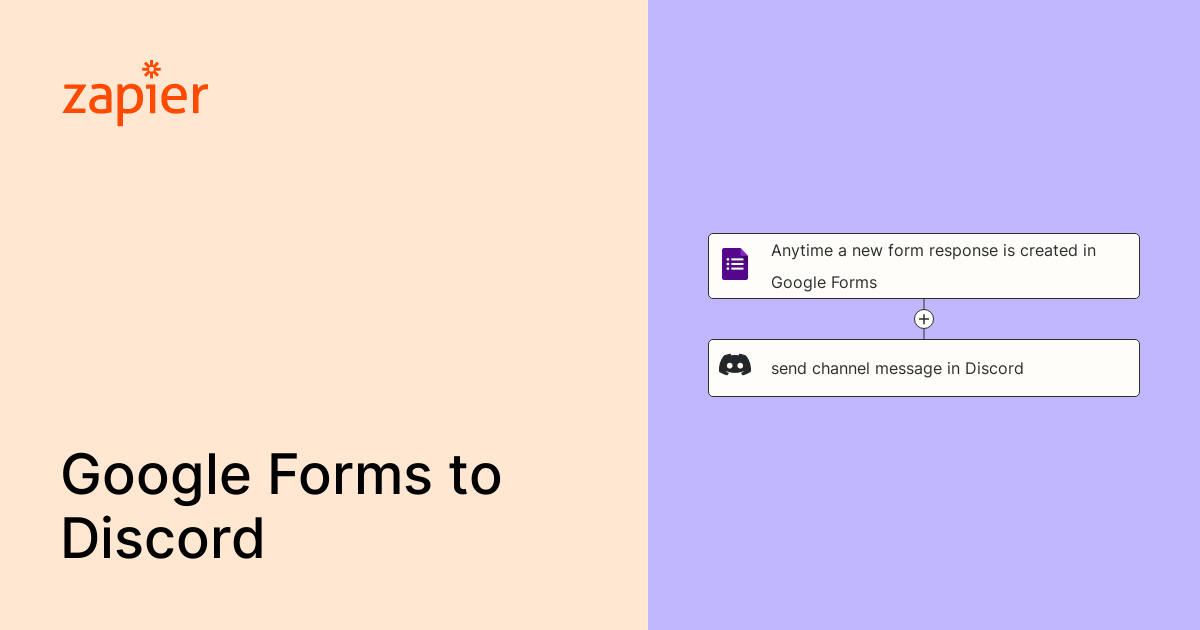 Anytime a new form response is created in Google Forms, send channel message in Discord. | Zapier