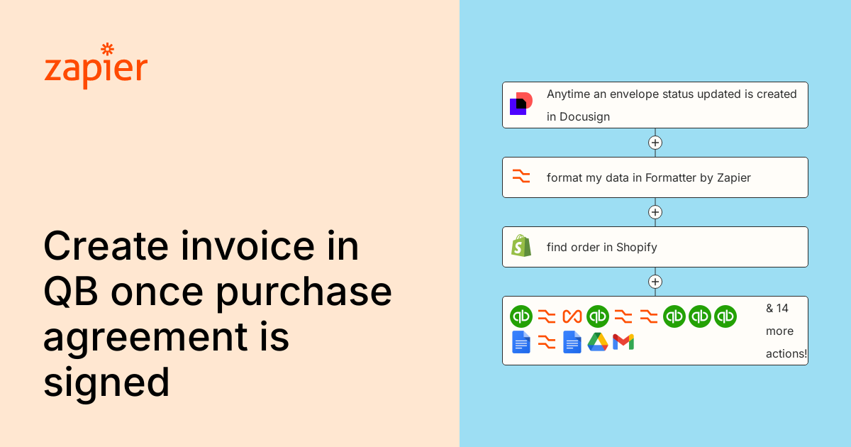 Anytime an envelope status updated is created in Docusign, format my data in Formatter by Zapier ...
