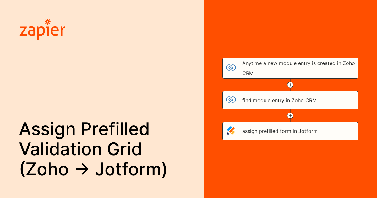 Anytime a new module entry is created in Zoho CRM, find module entry in Zoho CRM and assign ...
