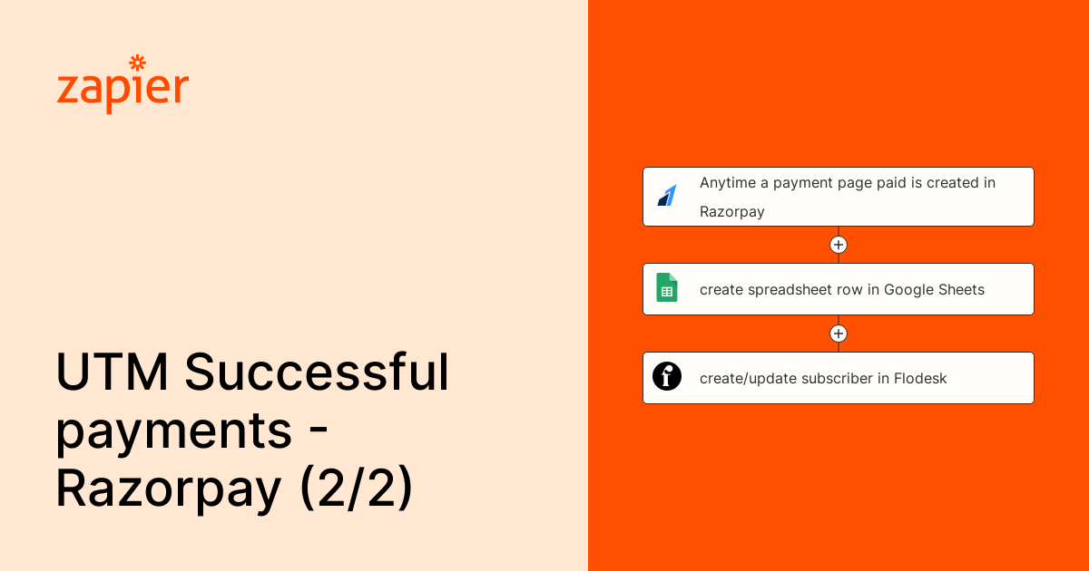 Anytime a payment page paid is created in Razorpay, create spreadsheet ...