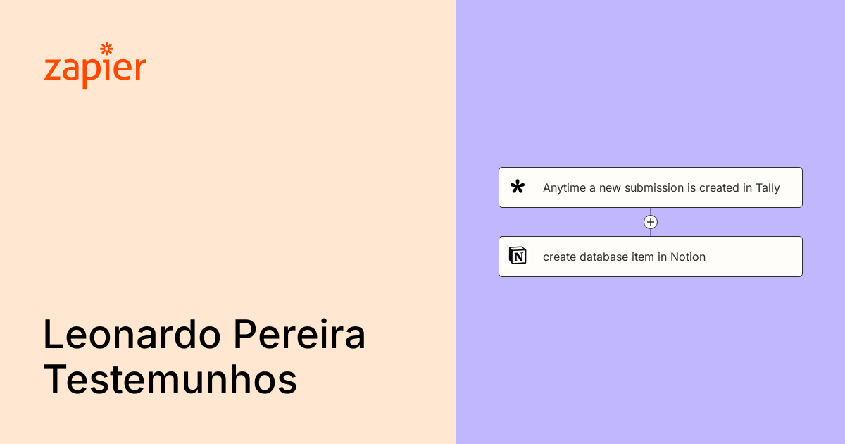 Anytime a new submission is created in Tally, create database item in Notion. | Zapier