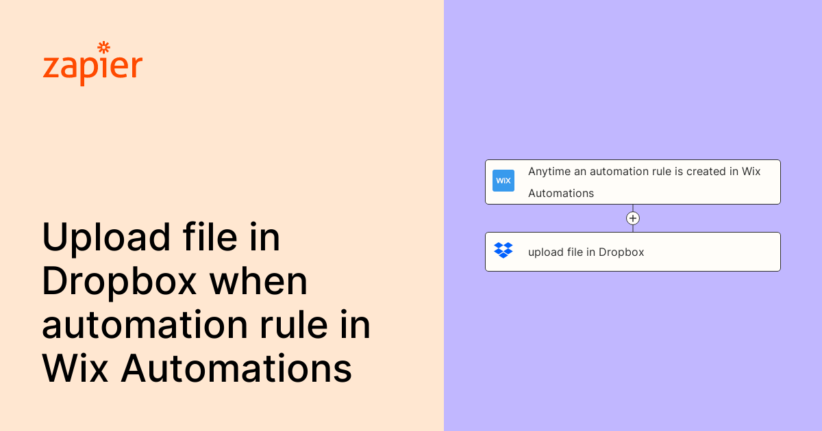 Anytime an automation rule is created in Wix Automations, upload file in Dropbox. | Zapier