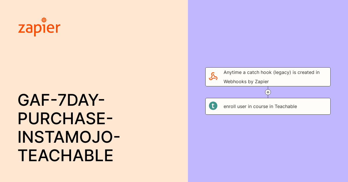 Anytime a catch hook (legacy) is created in Webhooks by Zapier, enroll user in course in ...