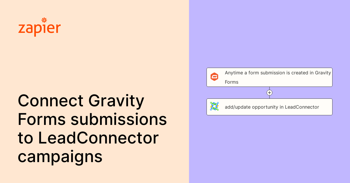 Anytime a form submission is created in Gravity Forms, add/update opportunity in LeadConnector ...