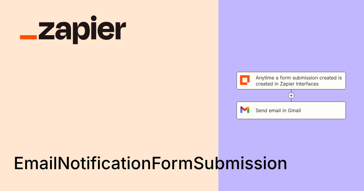 Anytime a form submission created is created in Zapier Interfaces, send ...
