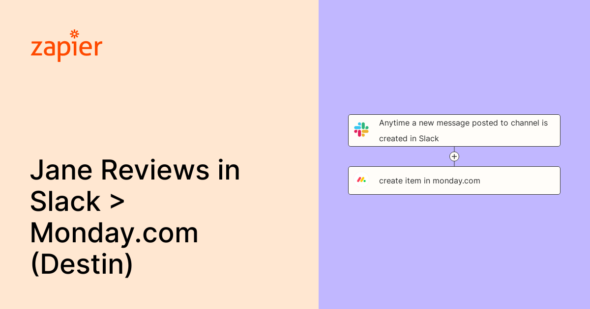 Anytime a new message posted to channel is created in Slack, create item in monday.com. | Zapier
