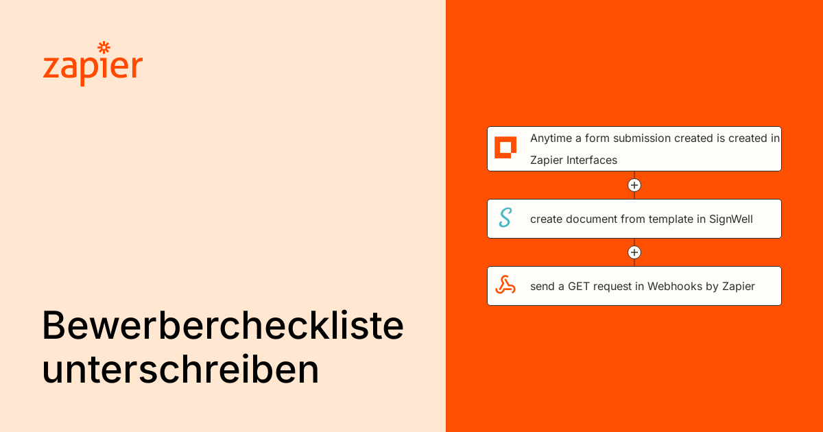 Anytime a form submission created is created in Zapier Interfaces, create document from template ...