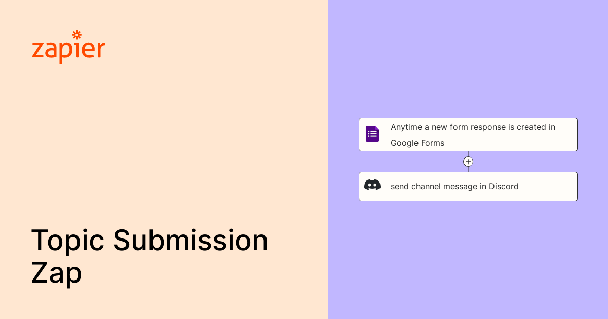 Anytime a new form response is created in Google Forms, send channel message in Discord. | Zapier