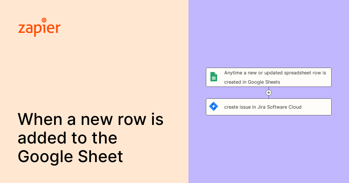Anytime a new or updated spreadsheet row is created in Google Sheets, create issue in Jira ...