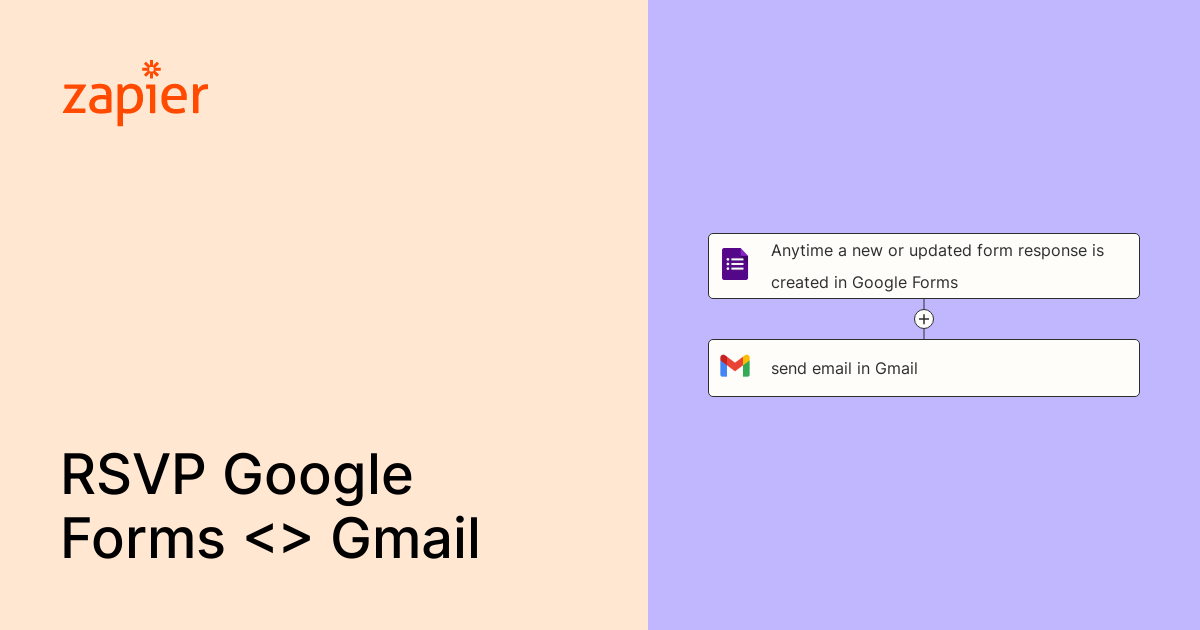Anytime a new or updated form response is created in Google Forms, send email in Gmail. | Zapier