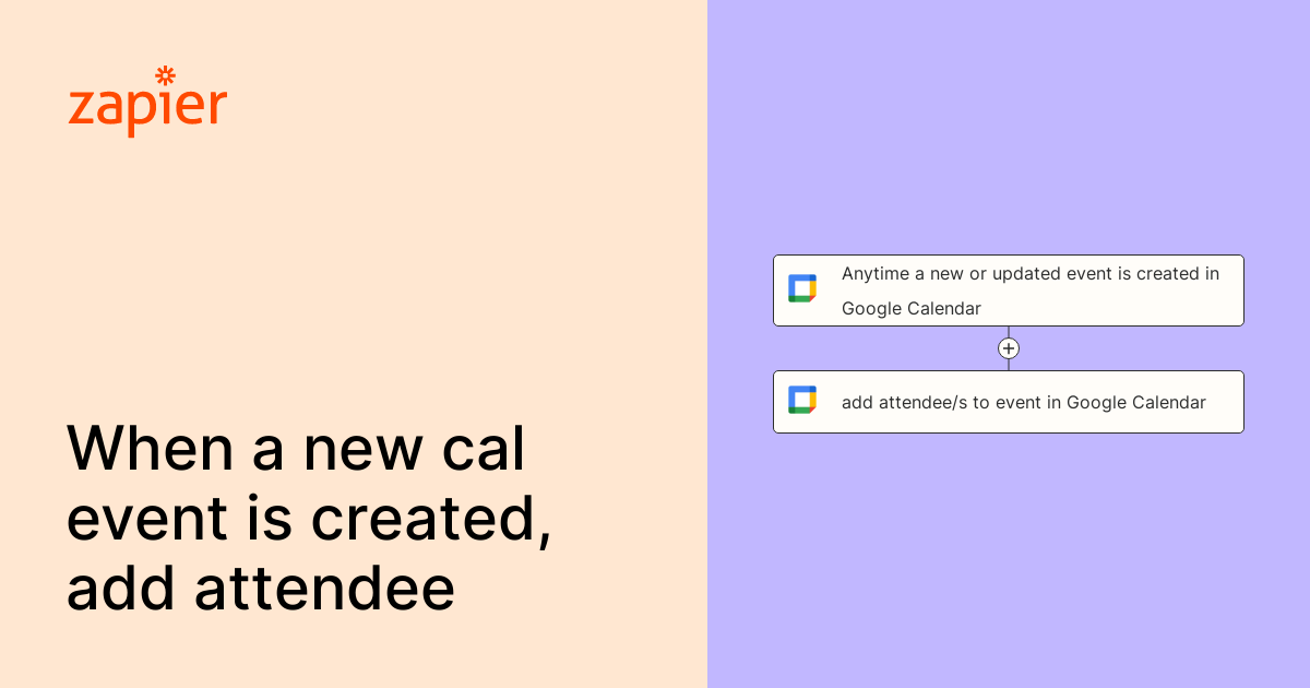 Anytime a new or updated event is created in Google Calendar, add attendee/s to event in Google ...