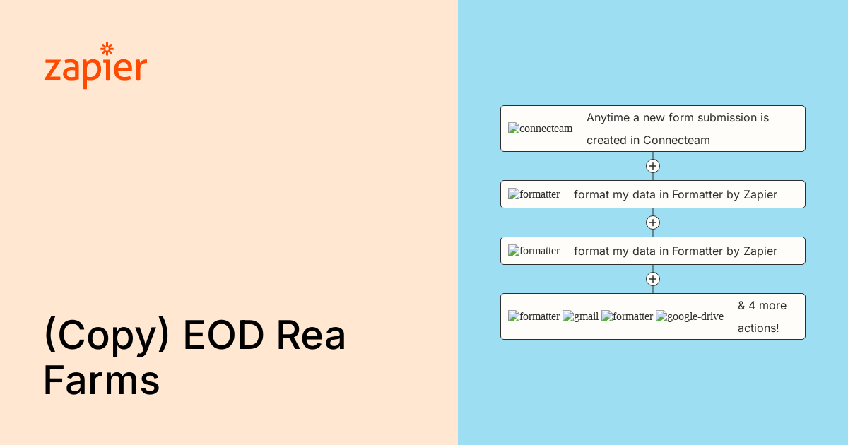 Anytime a new form submission is created in Connecteam, format my data in Formatter by Zapier ...