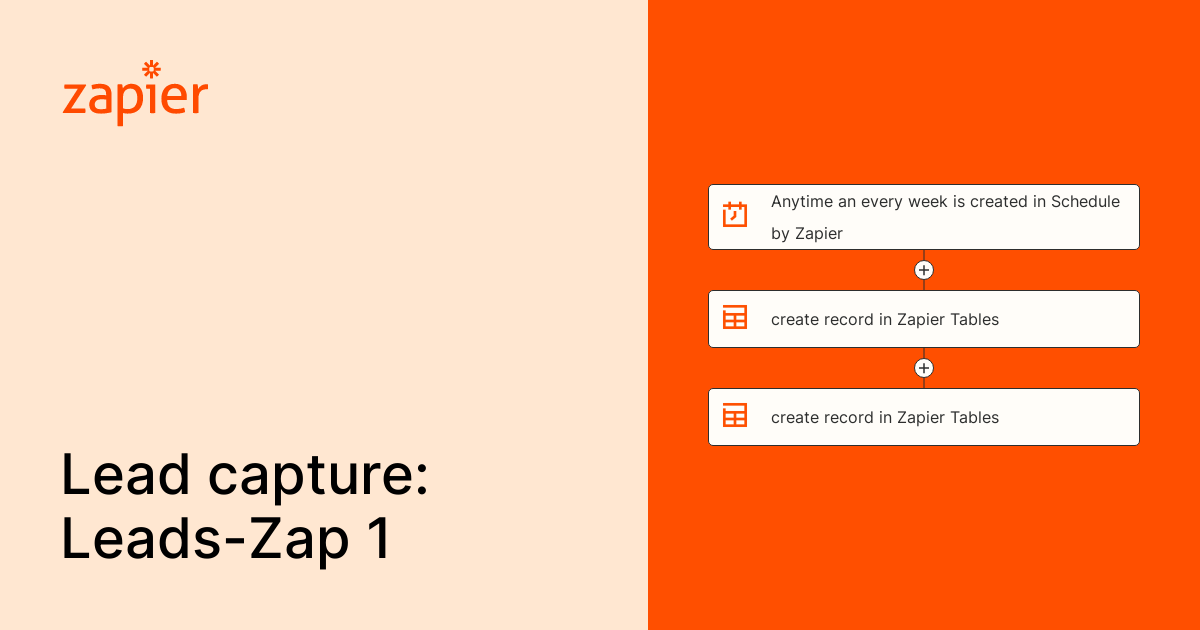 Anytime an every week is created in Schedule by Zapier, create record in Zapier Tables and ...