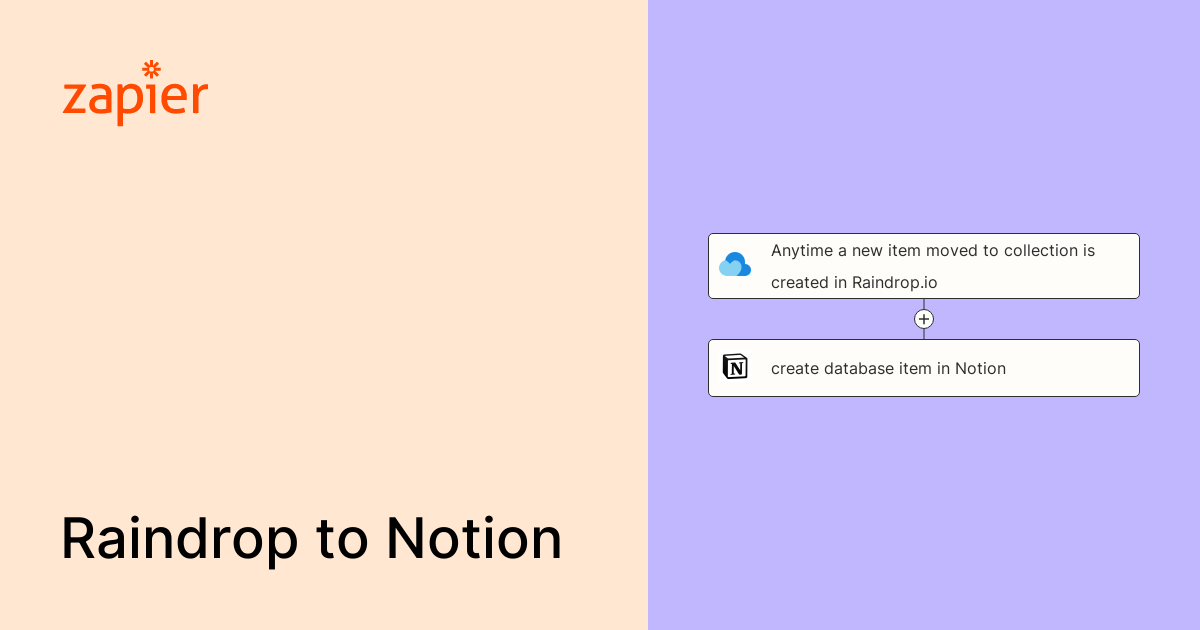 Anytime a new item moved to collection is created in Raindrop.io, create database item in Notion ...