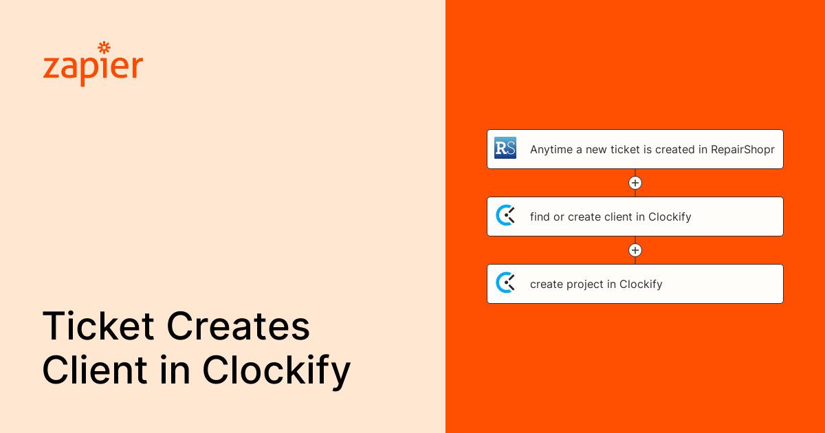 Anytime a new ticket is created in RepairShopr, find or create client ...