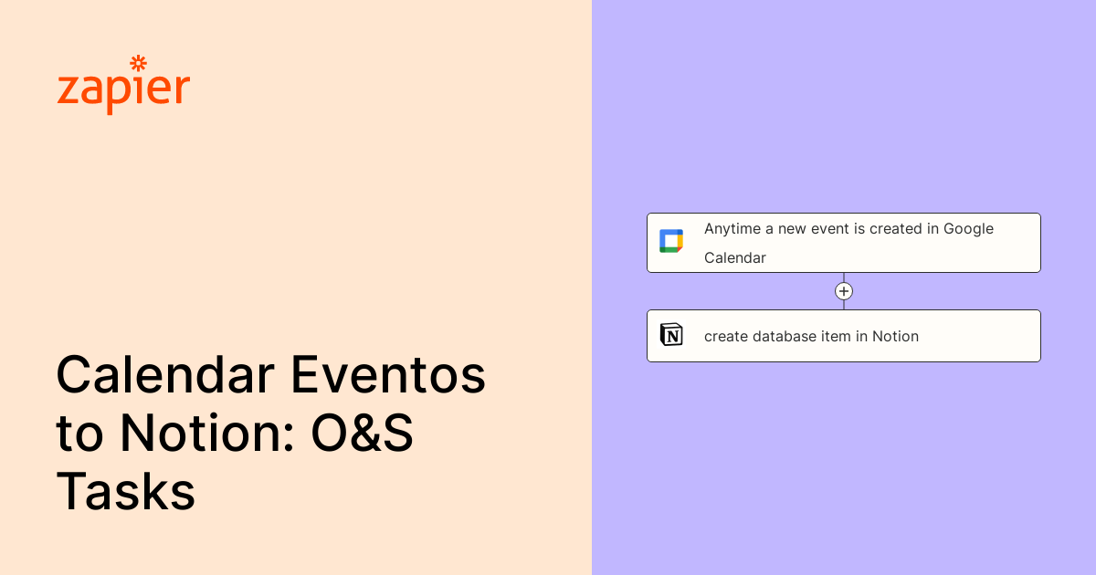 Anytime a new event is created in Google Calendar, create database item in Notion. | Zapier
