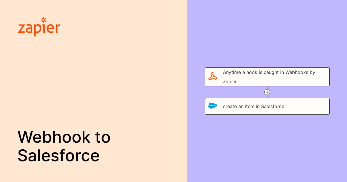Anytime a hook is caught in Webhooks by Zapier, create an item in Salesforce. | Zapier