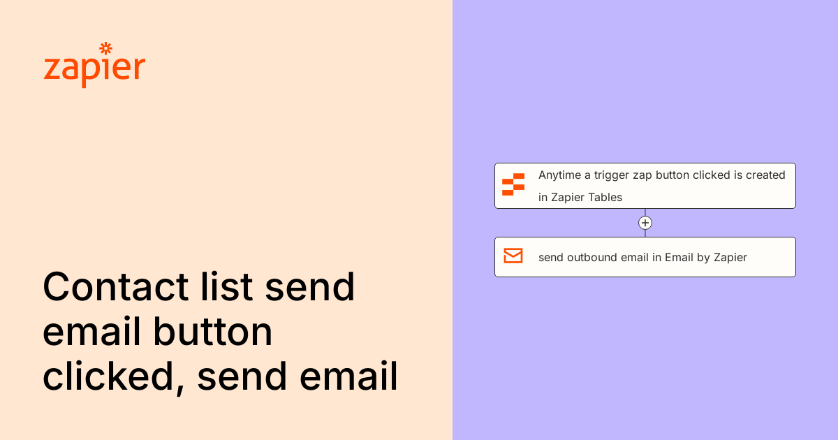 Anytime A Trigger Zap Button Clicked Is Created In Zapier Tables Send Outbound Email In Email 8660