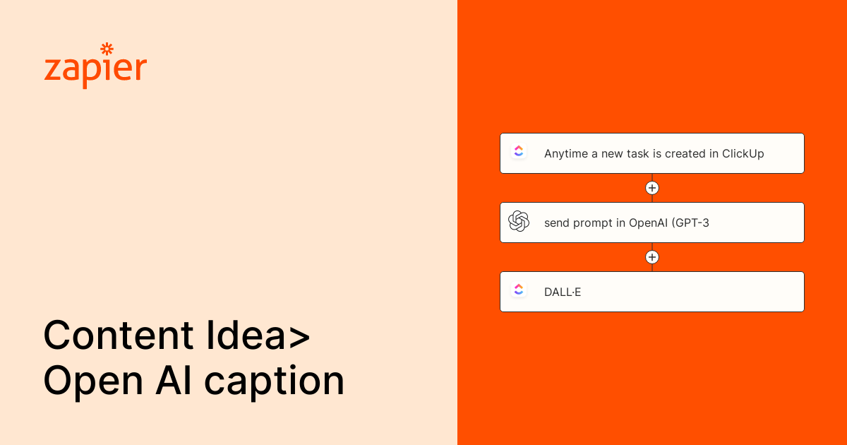 Anytime a new task is created in ClickUp, send prompt in OpenAI (GPT-3, DALL·E, Whisper) and ...