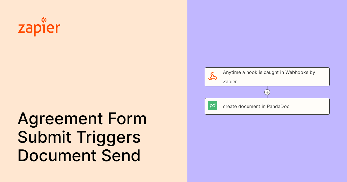 Anytime a hook is caught in Webhooks by Zapier, create document in PandaDoc. | Zapier