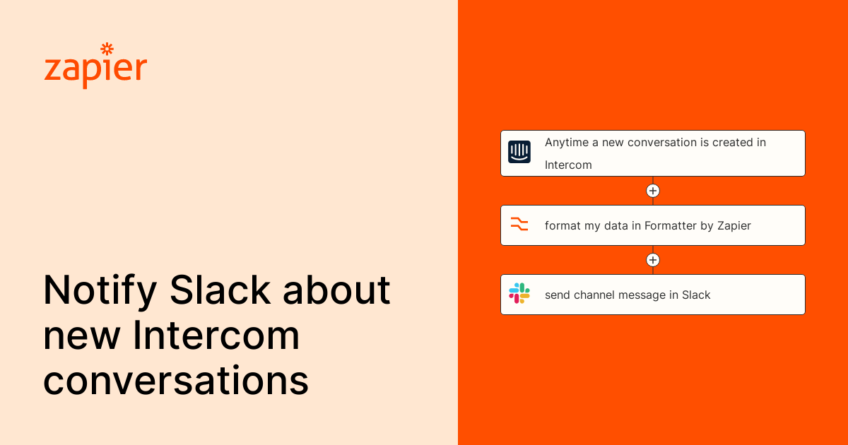 Anytime a new conversation is created in Intercom, format my data in Formatter by Zapier and ...
