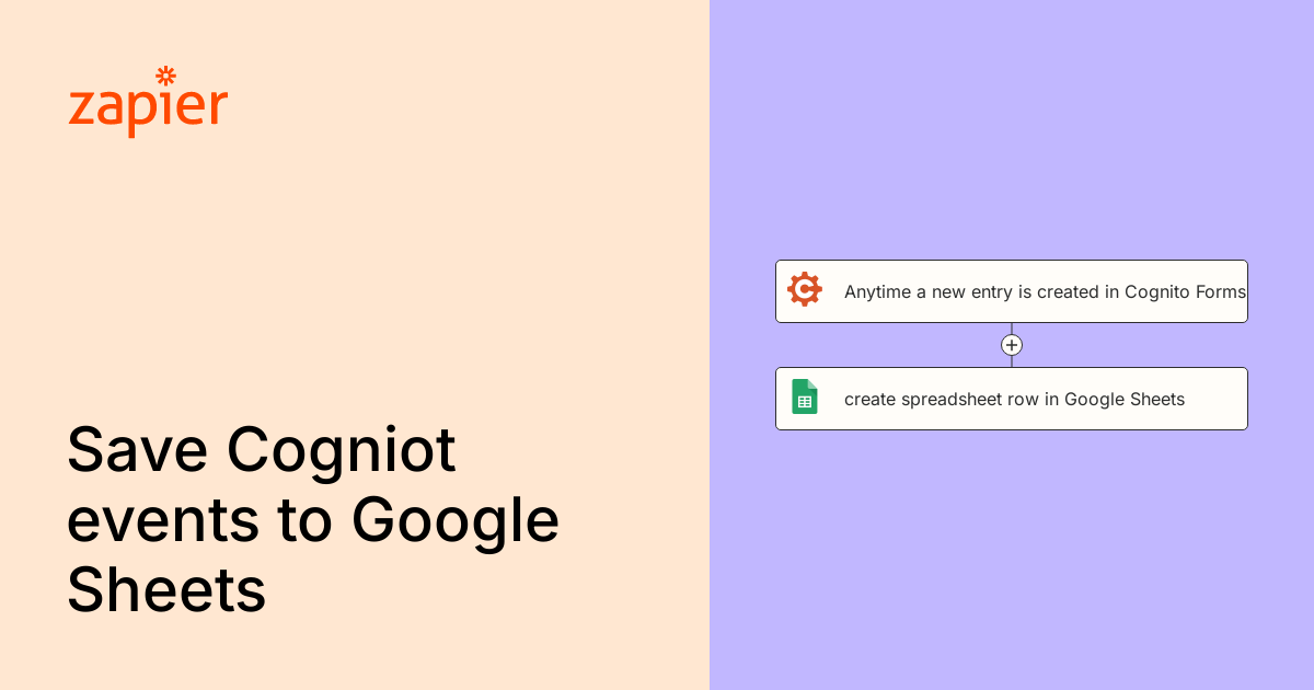 Anytime a new entry is created in Cognito Forms, create spreadsheet row in Google Sheets. | Zapier