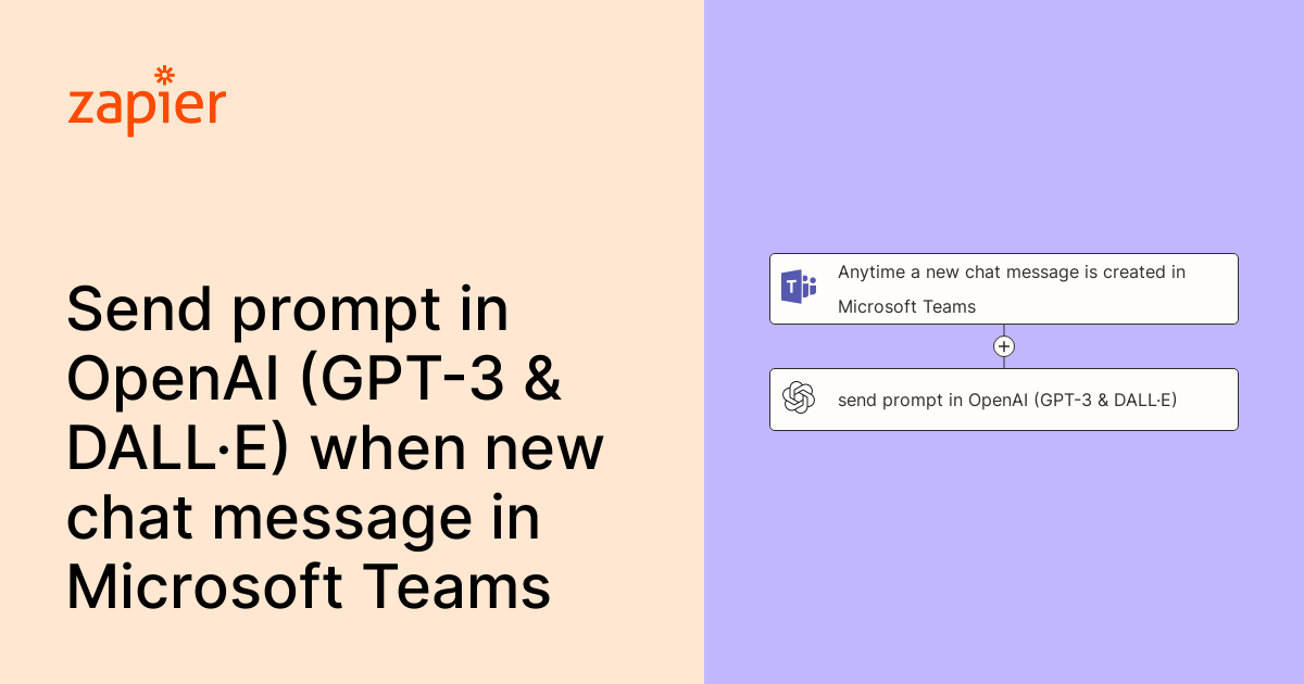 Anytime a new chat message is created in Microsoft Teams, send prompt ...