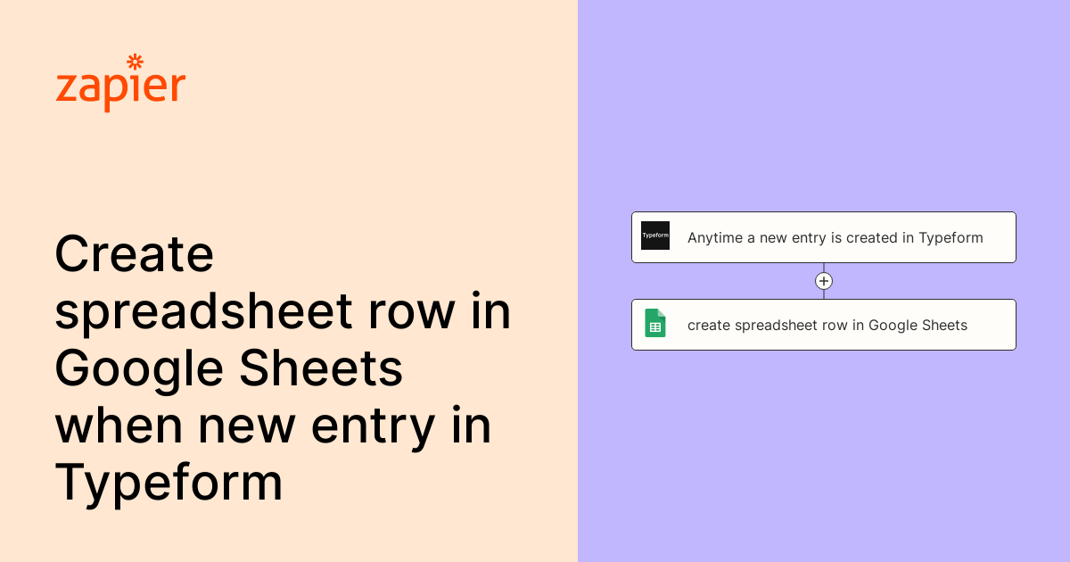 Anytime a new entry is created in Typeform, create spreadsheet row in Google Sheets. | Zapier