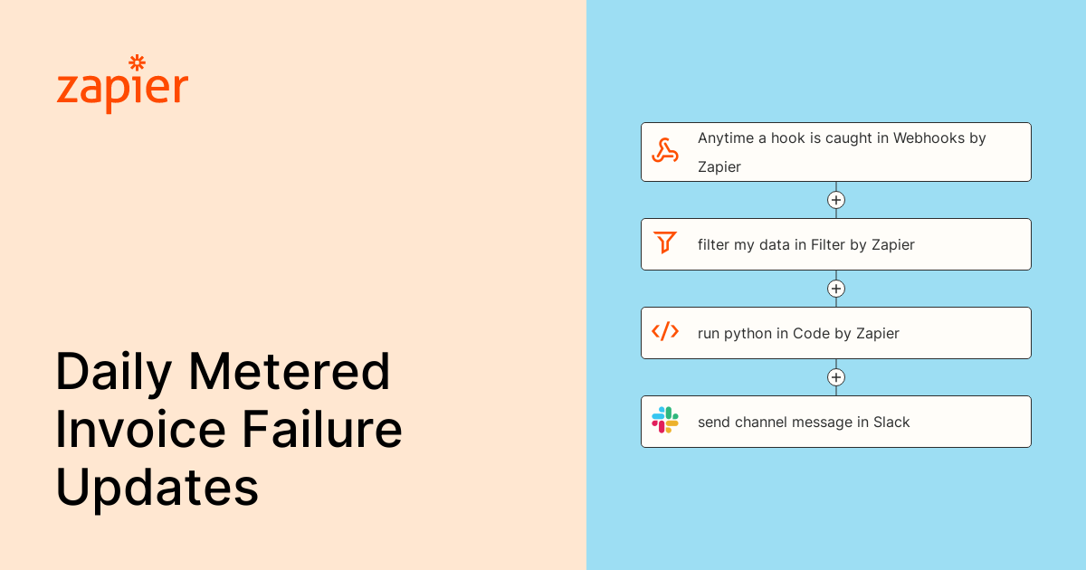 Anytime a hook is caught in Webhooks by Zapier, filter my data in Filter by Zapier, run python ...