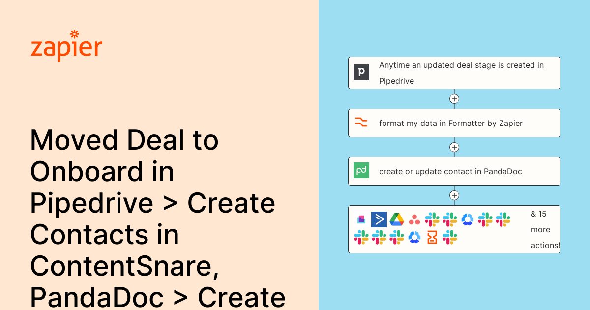 Anytime an updated deal stage is created in Pipedrive, format my data in Formatter by Zapier ...