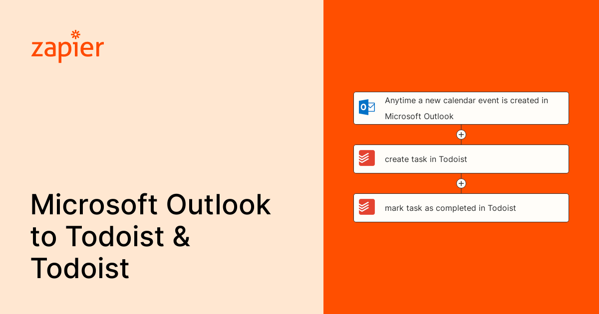 Anytime a new calendar event is created in Microsoft Outlook, create task in Todoist and mark ...